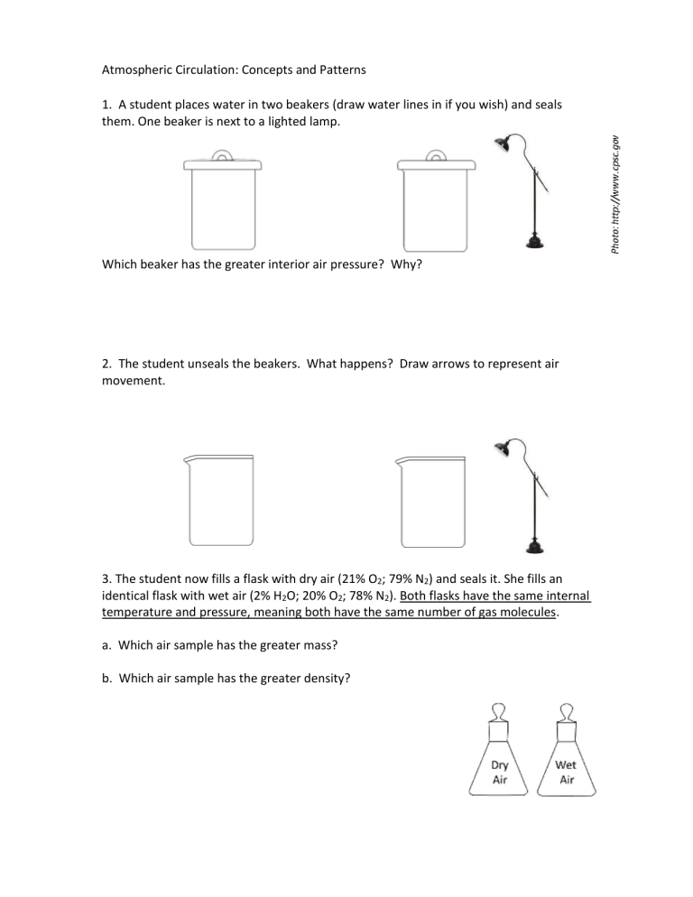 Atmospheric Circulation Worksheet Atmospheric Circulation Worksheet