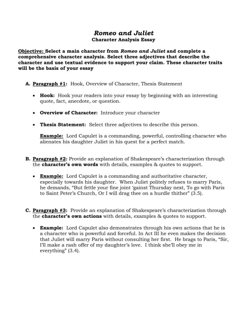 Thesis Statement For Character Analysis Essay Example Thesis Title 