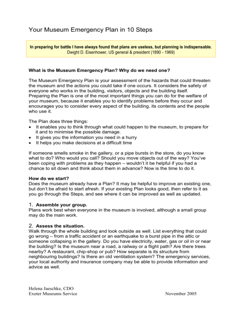 Ten Steps to an emergency plan
