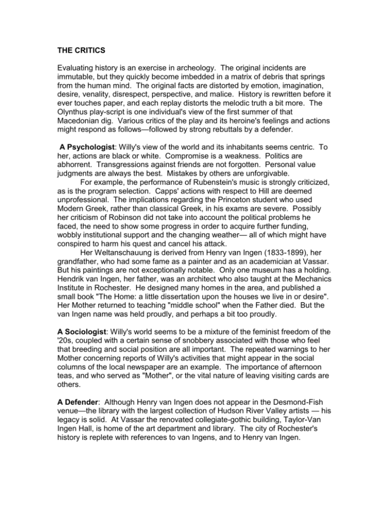 THE CRITICS Digital Library And Archives