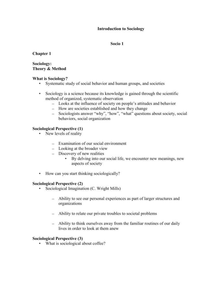 Introduction To Sociology Introduction To Sociology
