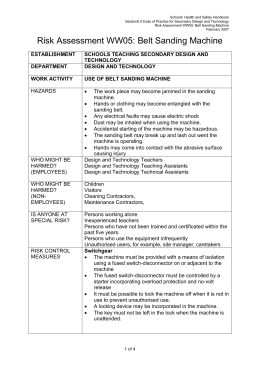 Belt/Disc Sander SOP