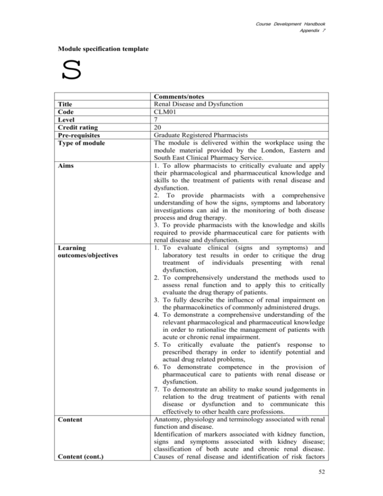 Module Description Template Module Description Template