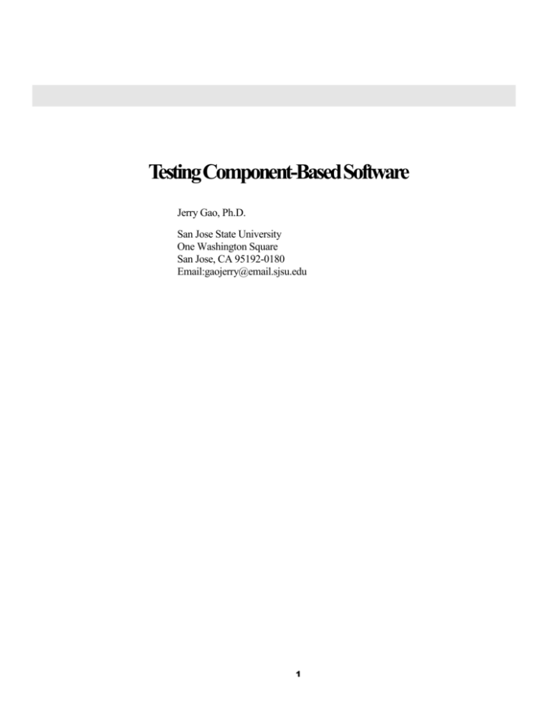 Problems In Testing Component Based Software 