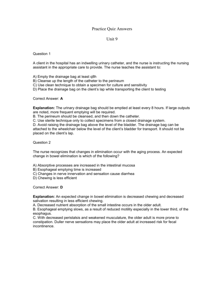 Practice Quiz Answers