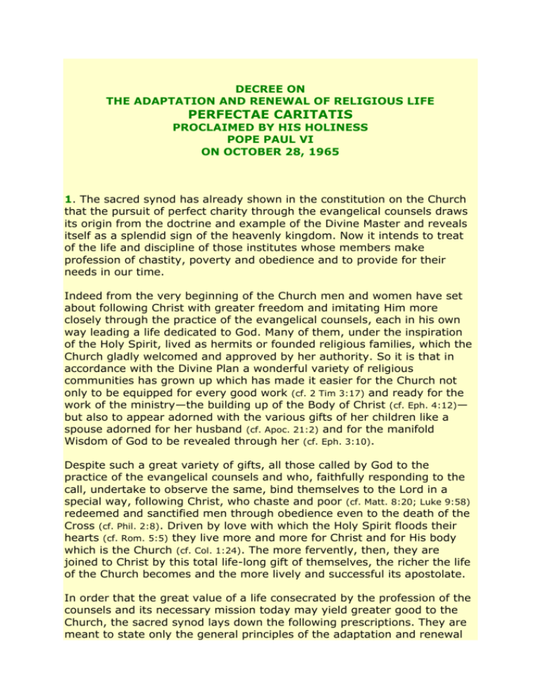 Perfectae Caritatis