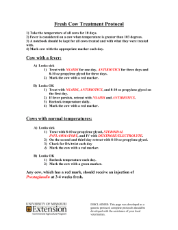EXAMPLE DAIRY Farms Fresh Cow Protocol