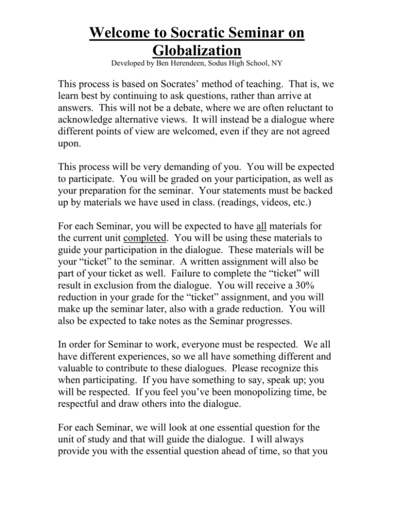 Socratic Seminar on Globalization