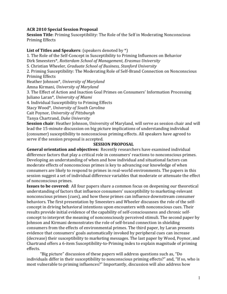 Priming Susceptibility - Association for Consumer Research Priming Susceptibility - Association for Consumer Research