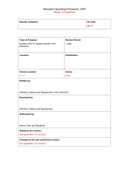 SOP Template for Document Control