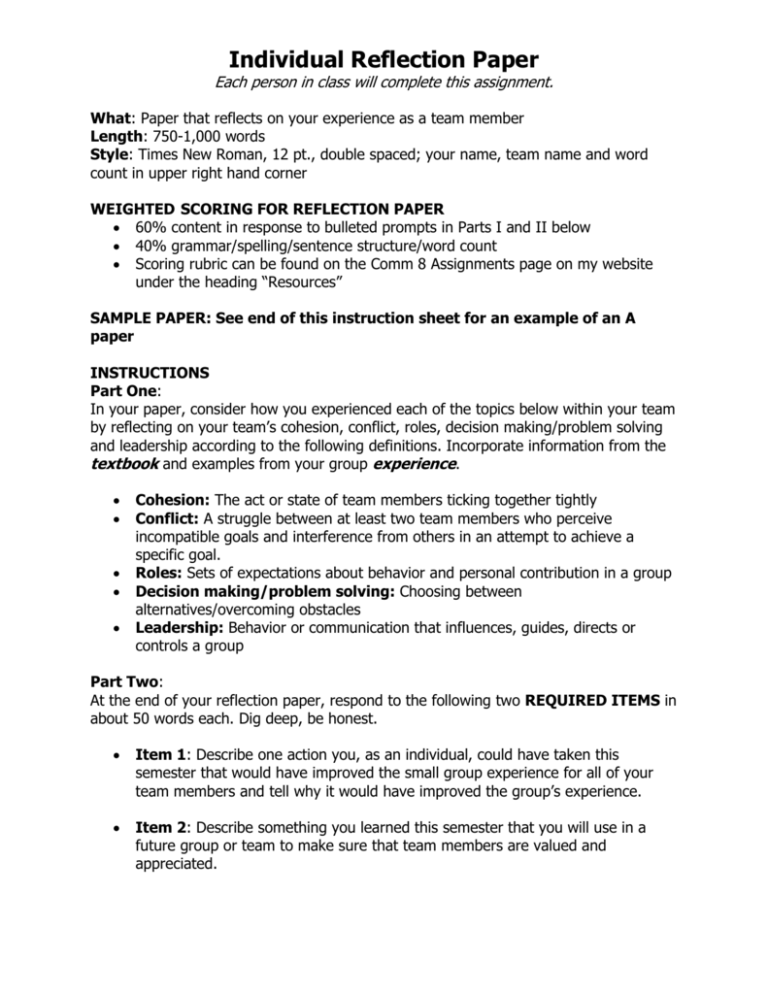 Reflection Paper Bakersfield College