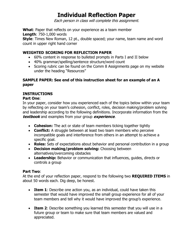 View Reflection Paper Reflective Writing Template Pics Reflex