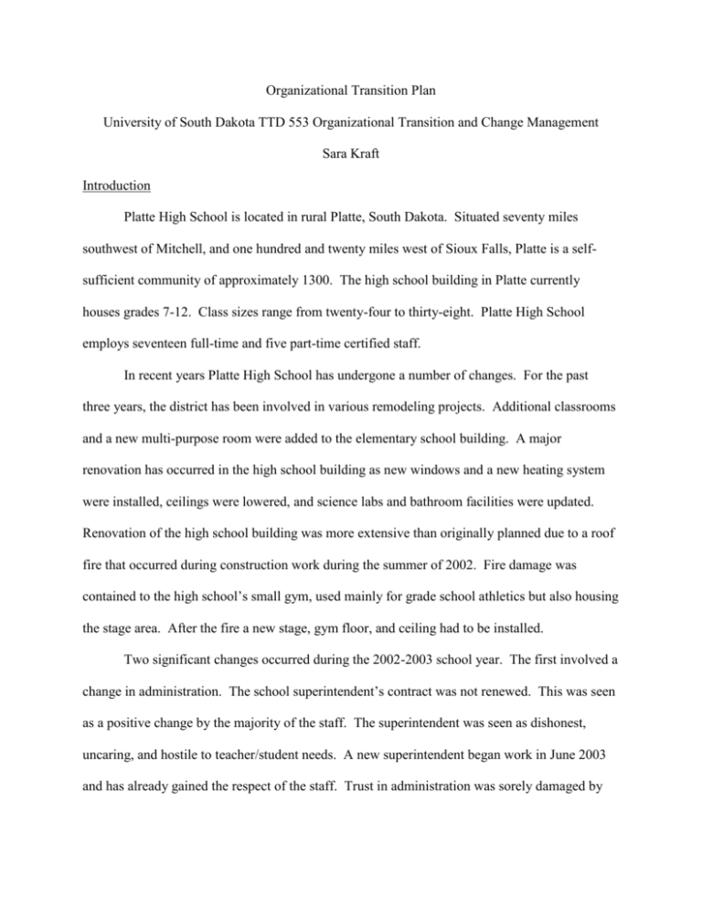 Organizational Transition Plan
