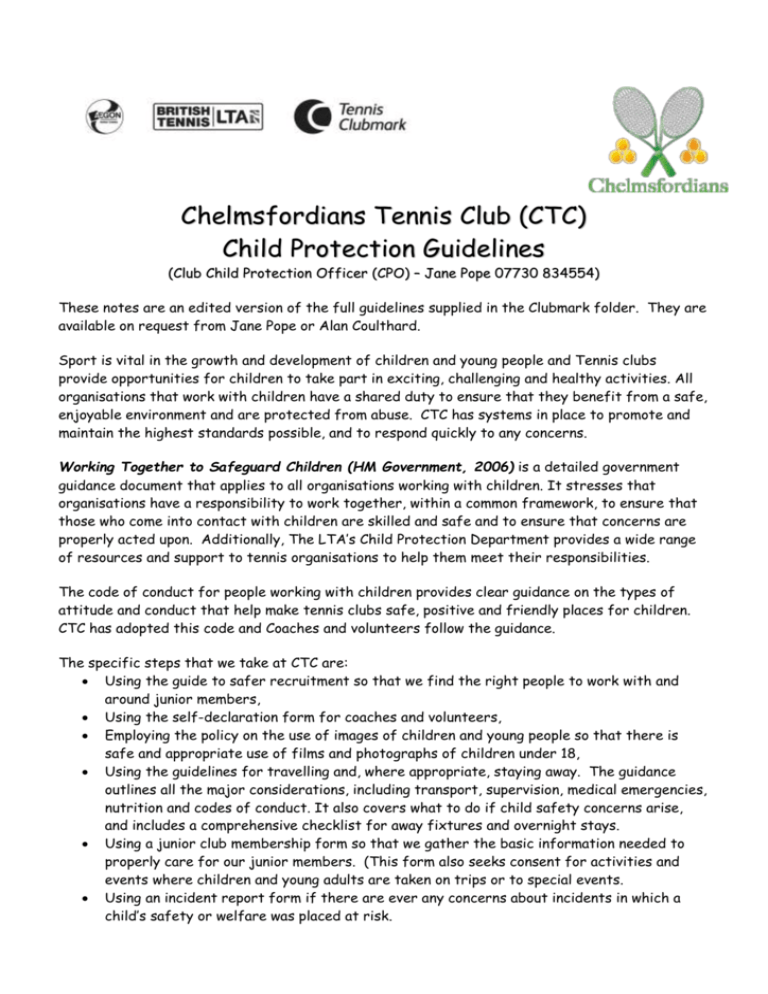 Child Protection Guidelines Child Protection Guidelines