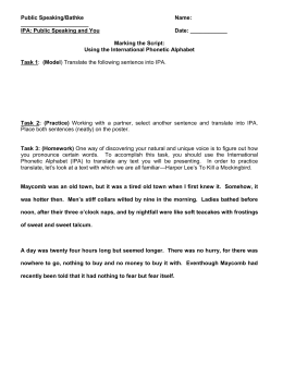 The International Phonetic Alphabet (IPA) Exercises – 6