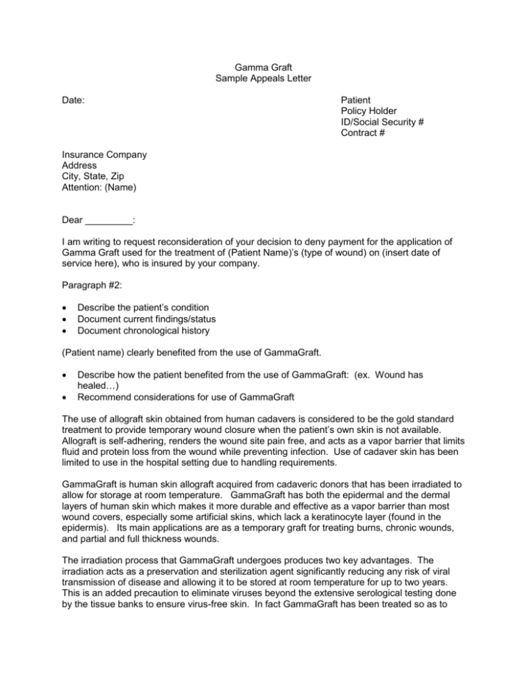 A Reimbursement Appeals Letter Template