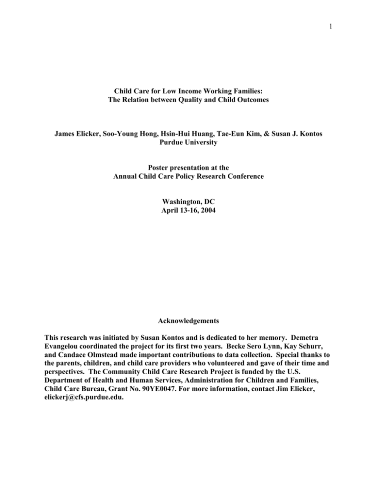 Child Care For Low Income Working Families 