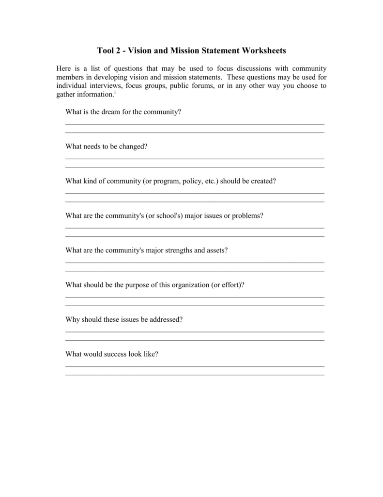 34 Personal Mission Statement Worksheet Support Worksheet