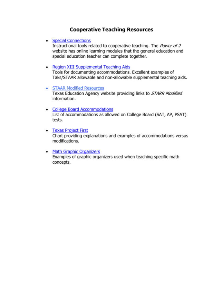 2011 12 Cooperative Teaching Resources
