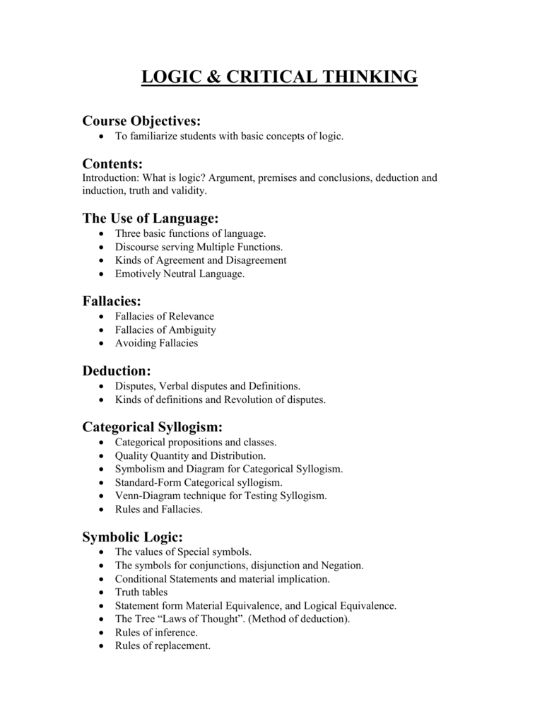  Logical And Critical Thinking What Is The Relationship Between Logic 