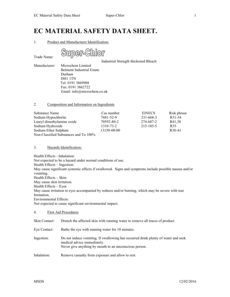 Product Data Sheet