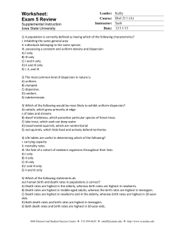 Review Packet for Chapter 3 test