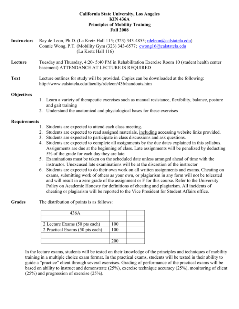 Syllabus California State University Los Angeles