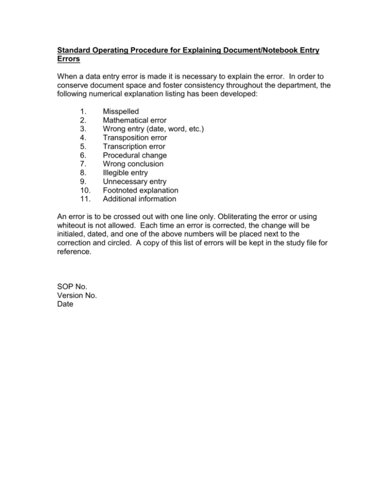 Error Correction Example