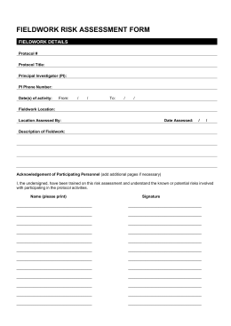 Laboratory Risk Assessment Template