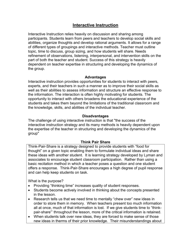 Interactive Instruction