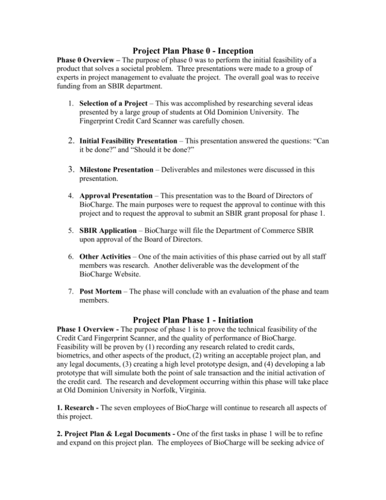 Project Plan Phase 1 - ODU Computer Science