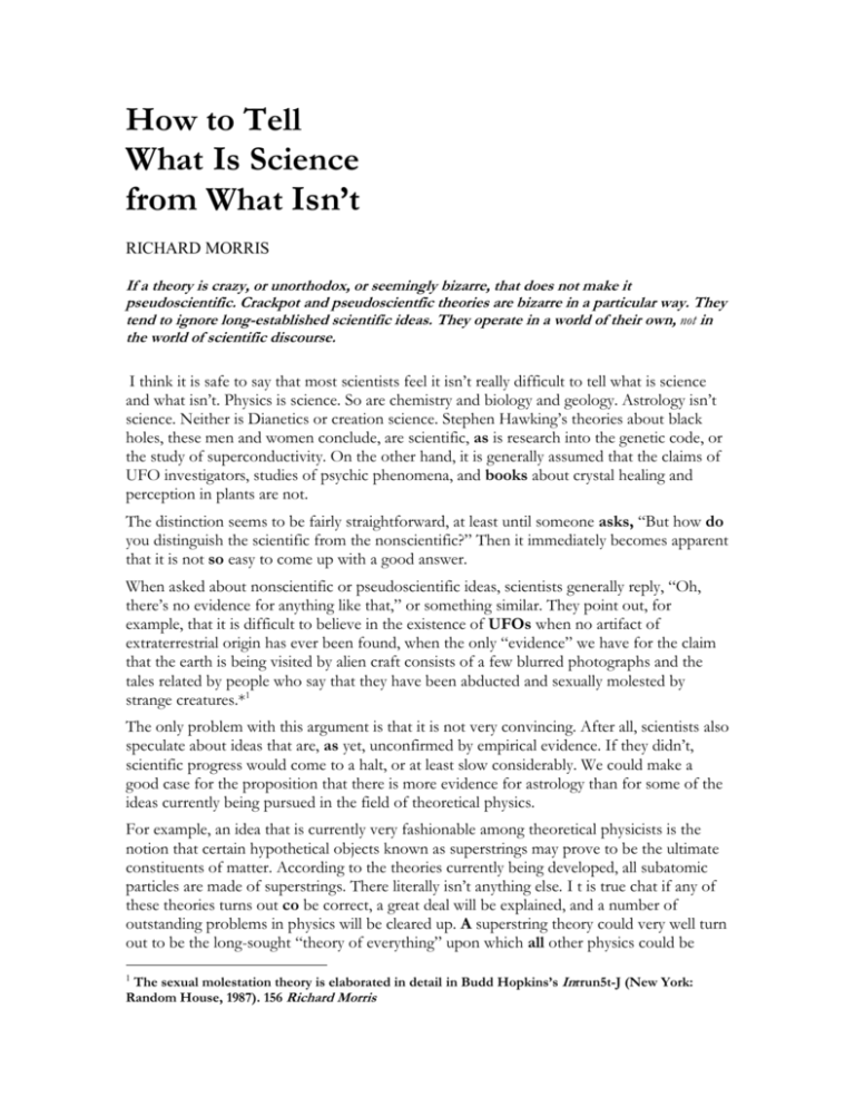 How To Tell What Is Science From What Isn t