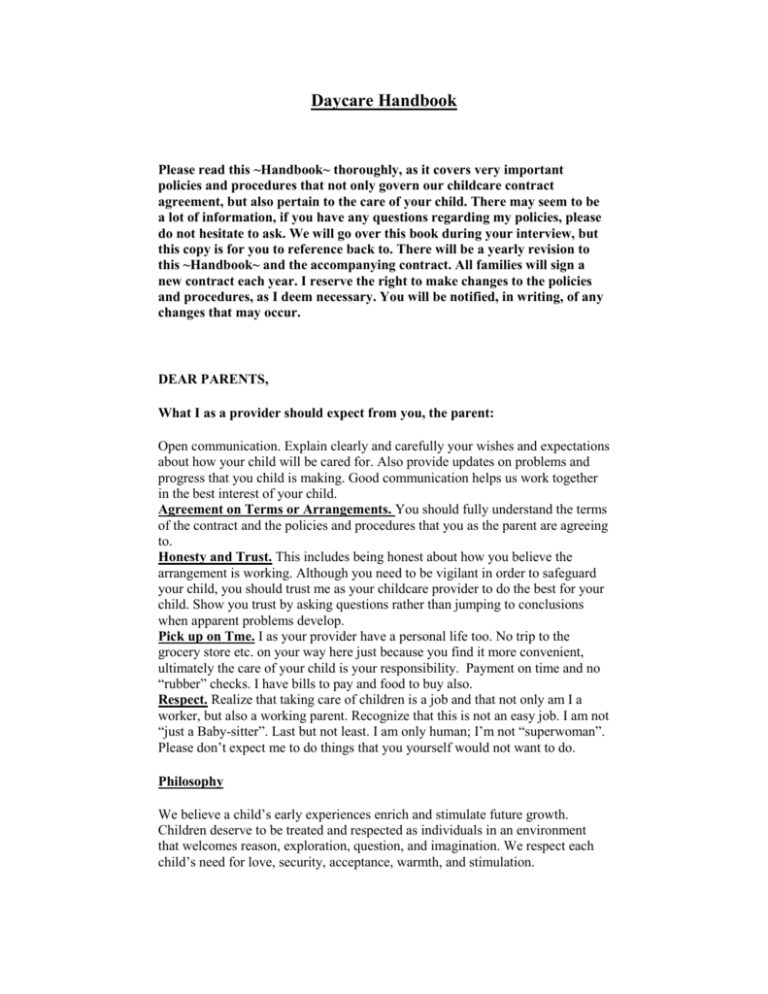 Daycare Handbook 1