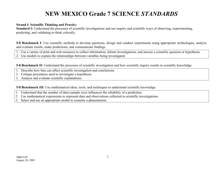 Microsoft Word Science standards Microsoft Word Science standards
