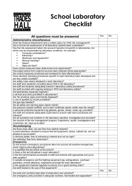 Chemical Safety Inspection Checklist