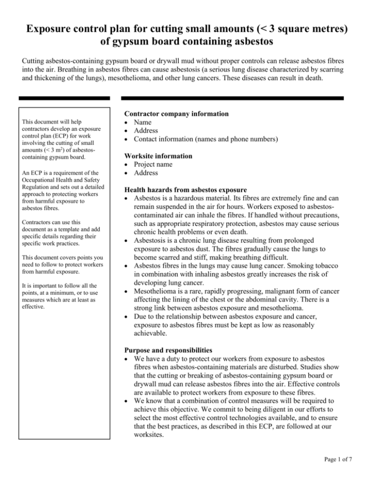 Exposure Control Plan Template - prntbl.concejomunicipaldechinu.gov.co