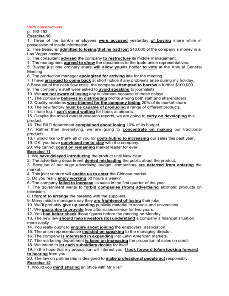 Verb Constructions 