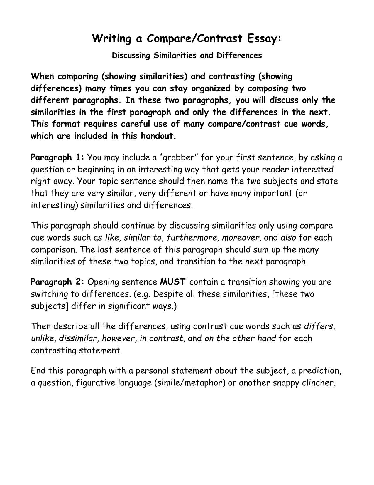 Writing A Comparative Essay How To Write A Compelling Comparative Essay