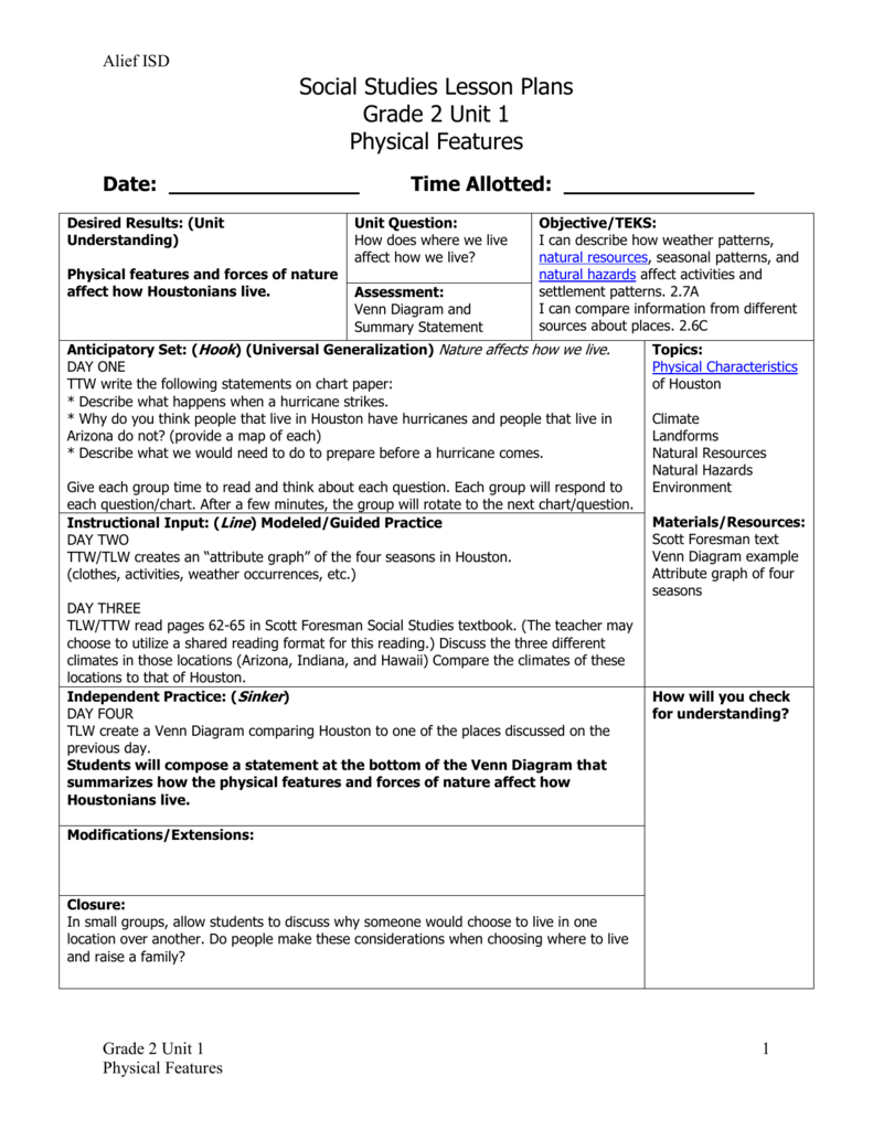 Fifth Grade Lesson Plans Fifth Grade Lesson Plans