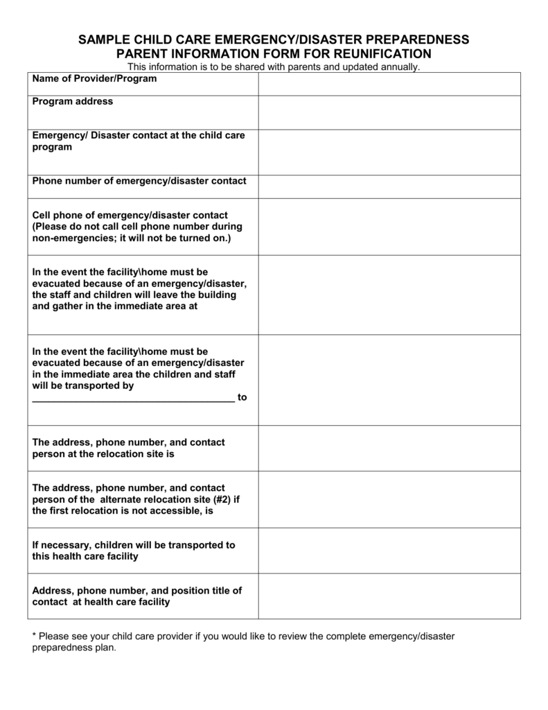 Child Care Emergency Disaster Plan Images All Disaster Msimages Org