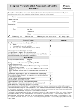 Ergonomic Self-Assessment Checklist
