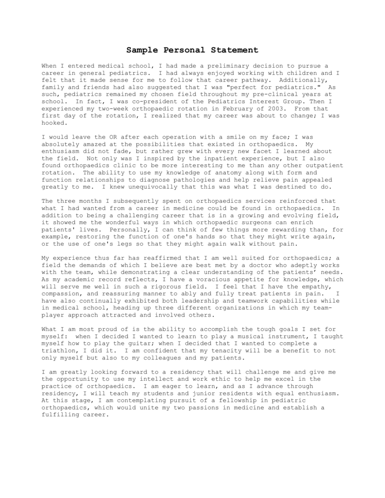 Sample Personal Statement When I Entered Medical School I Had Sample Personal Statement When I Entered Medical School I Had
