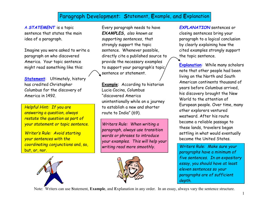 A STATEMENT Is A Topic Sentence That States The Main Idea Of A