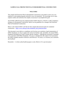 Sample Fall Protection Plan for Residential Construction