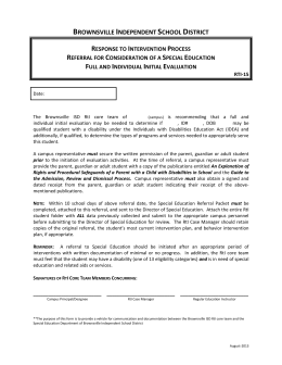 Special Education Referral