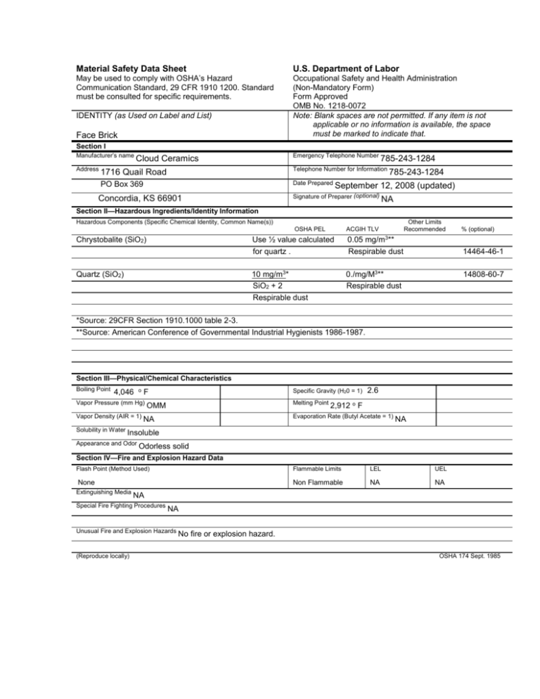 MSDS Information MSDS Information