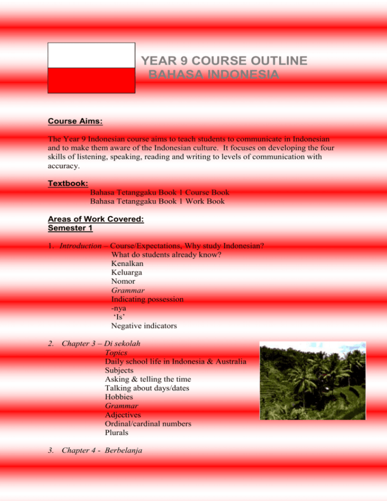 Year 9 Course Outline Year 9 Course Outline