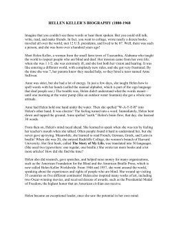 Helen Keller Webquest