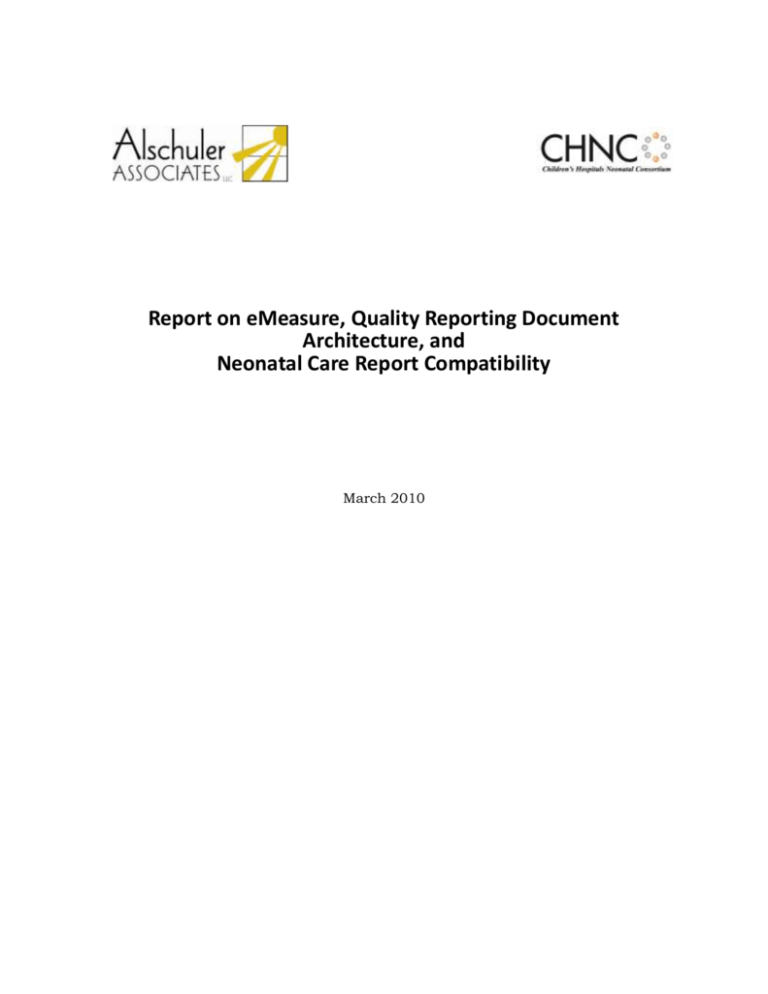 Report On EMeasure NCR And QRDA Report On EMeasure NCR And QRDA