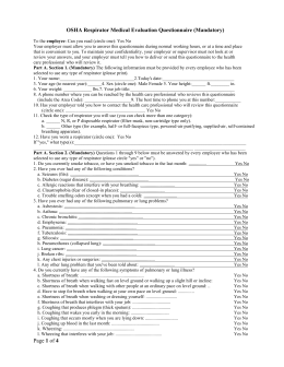 Appendix C to Sec. 1910.134: OSHA Respirator Medical Evaluation